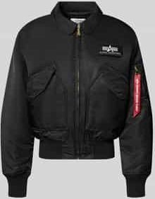 Alpha Industries Bomberjacke mit seitlichen Pattentaschen und Label-Patch