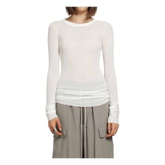 Rick Owens Rib LS T - - Tops - Damen - Wei&szlig; - M