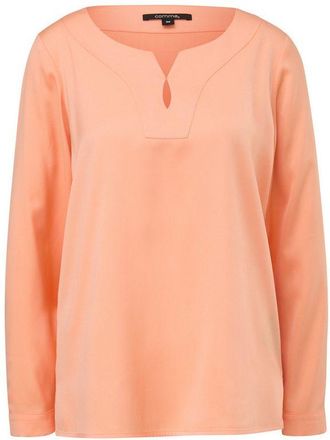Comma Langarmbluse Bluse Satinbluse mit Tunika-Ausschnitt