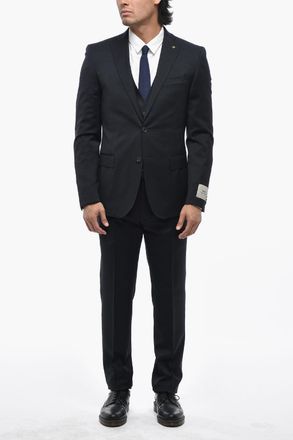 Corneliani CC COLLECTION 3-Teiliger Anzug Aus Schurwolle Mit Klassischem Revers Corneliani