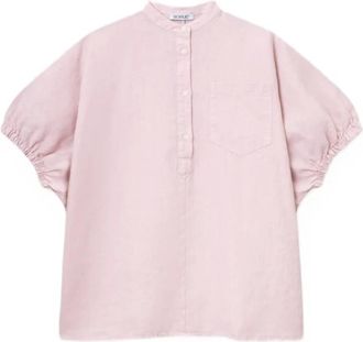 SoSUE Femme, Blouses et Chemises, Rose, Taille: ONE Size Cowboy Button Linen Blouse