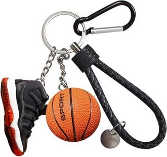 Generic Porte-clés de voiture 3D - Accessoires tendance pour homme et femme - Cadeau élégant pour les fans de basket-ball et de sport (Retro 11)