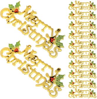 Cabilock 12St&uuml;cke Merry Christmas Weihnachtsbaumschmuck: Frohe Weihnachten Anh&auml;nger Weihnachtsanh&auml;nger Christbaumschmuck H&auml;ngen mit Schnur f&uuml;r Weihnachtsdeko H