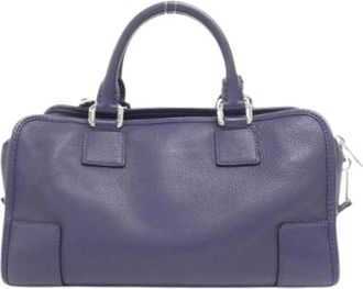 Loewe Pre-owned Amazona Calf Handbag - Femme - Pre-owned - Violet - Taille: ONE Size
