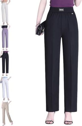 Generic Pulisa Heracomfy Pantalon pour femme, Linebalm, Glamorease, drap&eacute; parfait, taille haute, extensible, pour personnes &acirc;g&eacute;es, Noir, XL