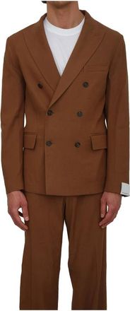 Paolo Pecora Homme, Vestes, Brun, Taille: M Giacca Tessuto