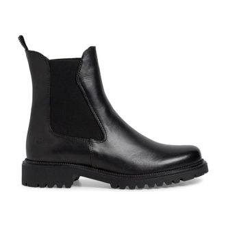 Tamaris Klassische schwarze Chelsea Boots aus Leder - - Shoes - Damen - Schwarzk - 41 EU