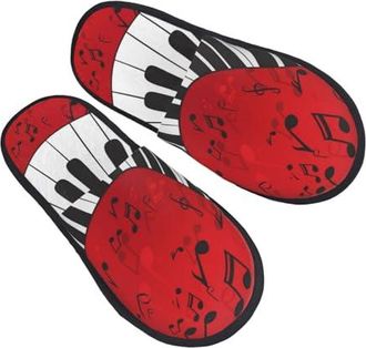 Generic Pantoufles En Coton Note De Musique Pour Piano Doux Pantoufles DHiver Unisexe Maison Slippers Pour Invit&eacute; Camping Automne M