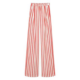 Forte_Forte Femme, Pantalons, Rouge, Taille: 40 FR Pantalon Droit Contemporain en Coton Ray&eacute;
