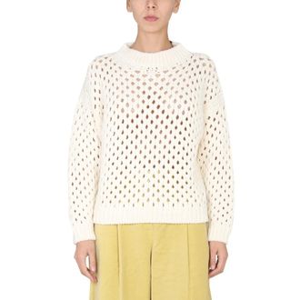 Alysi Netzstrick-Rundhalspullover - - Knitwear - Damen - Beige - L
