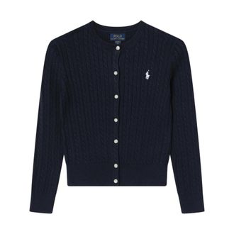 Polo Ralph Lauren Cardigan en coton torsad&eacute; - Femme - Pulls - Bleu - Taille: 40 FR
