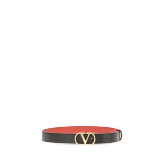 Valentino Garavani Womens Black Calf Leather Bos Taurus Regular Belt