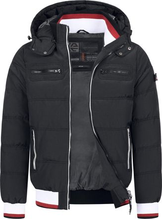 Indicode Herren Marlon Steppjacke in Daunenjacken-Optik | Winterjacke &Uuml;bergangsjacke Black mix, XXL