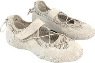 Generic NYSBH Ballerines plates pour femme Chaussures de sport &agrave; fond souple Polyvalentes Sandales &agrave; talon plat Adulte Femme, Beige, blanc, 39.5 EU