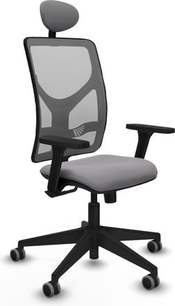 Piqueras y Crespo B&uuml;rostuhl, grau, mit 3D-Armlehnen, h&ouml;henverstellbarer Lendenwirbelst&uuml;tze und festem Kopfteil, ausgestattet mit Sincro 3 Positionen und Schneideschaum,