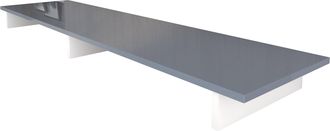 Vladon TV-Aufsatz Game, Made in Germany, Aufsatz für TV-Boards zur Erhöhung, Weiß matt/Grau Hochglanz (138,5 x 9,5 x 34,5 cm)