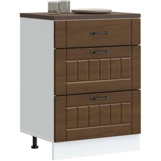 vidaXL Vidaxl - Armoire de cuisine Lucca ch&ecirc;ne marron bois ing&eacute;nierie