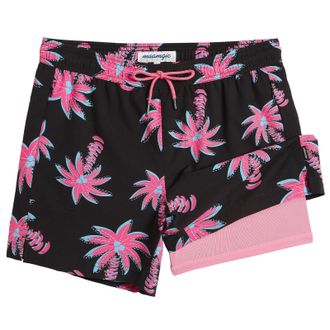 Maamgic Herren Badehose mit Kompression Badeshorts 2 in 1|14cm Innenl&auml;nge Schnelltrocknend l&auml;ssige Swim Shorts Kurz Boardshorts mit Innenhose Rei&szlig;verschlussta