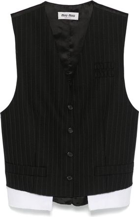 Miu Miu veston à fines rayures - Noir