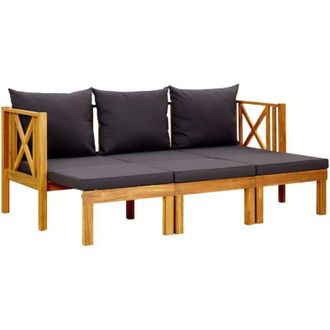 vidaXL Prolenta Premium 3-Sitzer-Gartenbank mit Kissen 179 cm Massivholz