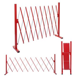 Mendler Absperrgitter HWC-B34, Scherengitter Zaun Schutzgitter ausziehbar, Alu rot-wei&szlig; - H&ouml;he 103cm, Breite 32-265cm