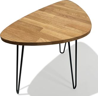 FlexiStyle Kaffeetisch Wohnzimmer kaffeetische kaffeetisch rund Holz kaffeetisch Eiche kaffeetisch schwarz rund quadratisch (B:60 T:37 H:50cm, Dreieckig)