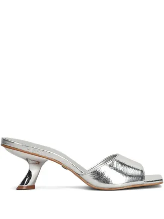 Carrano mules en cuir 70 mm - Argent