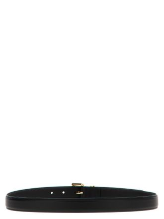 Ferragamo Gold Double Gancini Belt - Black