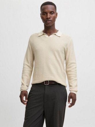 Jack & Jones Polokragenpullover JPRBLAEASTON KNIT SPLIT NECK LS SN