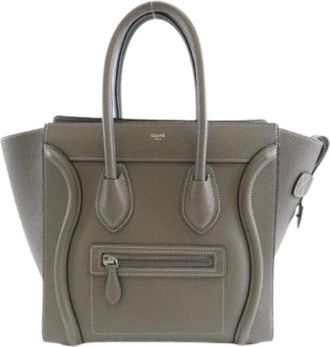 Celine Pre-owned Micro Luggage Calf Handbag - Femme - Pre-owned - Gris - Taille: ONE Size