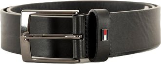 Tommy Hilfiger Herren Gürtel Adan New Leather aus Leder, Schwarz (Black), 80 cm