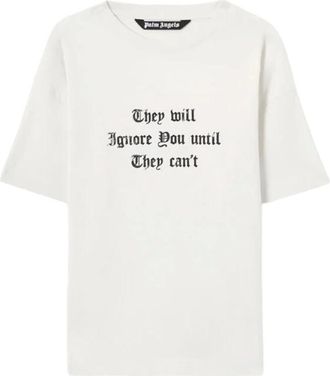 Palm Angels Homme, Tops, Blanc, Taille: M Statement Regular Tee