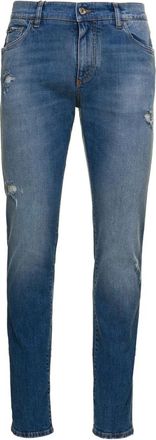 Dolce & Gabbana Homme, Jeans, Bleu, Taille: L Jean slim-fit en denim de coton bleu d&eacute;lav&eacute;