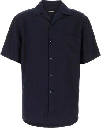 Giorgio Armani Homme, Chemises, Bleu, Taille: 2XL Pocket Short-Sleeve Shirt