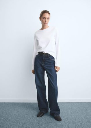 Mango Danila High-Waist Wide-Leg Jeans dunkelblau - Damen - 32 - MANGO