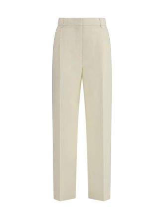 Toteme Womens Straight-Leg Pants Off-White Polyester Trousers