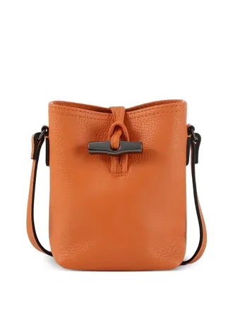 Longchamp sac porté épaule Le Roseau en cuir - Orange