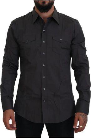 Dolce & Gabbana Sicilia Langarmhemd - - Shirts - Herren - Grau - XL