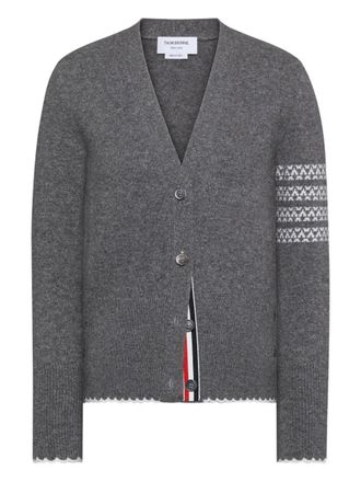 Thom Browne Cardigan mit V-Ausschnitt - Grau