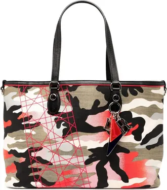 Dior Shopper - Anselm Reyle Medium Canvas Camouflage Tote - Gr. unisize - in Grau - für Damen