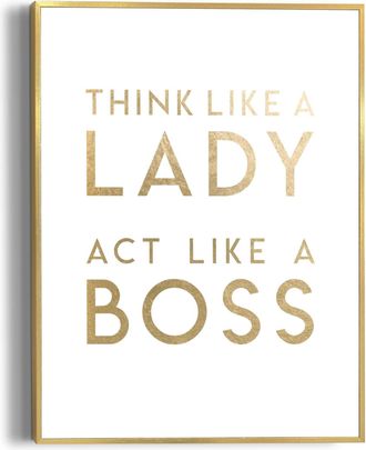 Reinders Gerahmtes Bild, Lady Boss, Kinderzimmer, Bilder, Wanddeko, Room Decor, MDF, Gold, 40 x 30cm