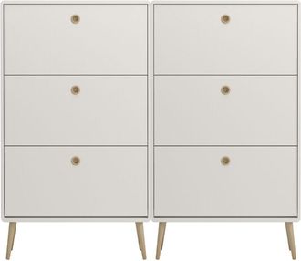 ebuy24 Ebuy24 - Softline Schuhschrank 6 Klapt&uuml;ren Wei&szlig;