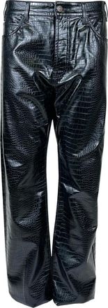 Laneus Homme, Pantalons, Noir, Taille: M Pantalone Stampa Cocco In Pelle Eco