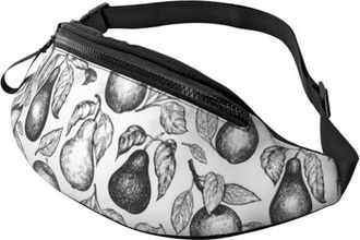 Generic Motif De Feuilles, Poires Et Fruits Sac De Voyage Polyvalent Sac Banane L&eacute;ger Poche Poitrine Pour Sorties Randonn&eacute;e Festival 14X35Cm