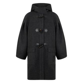 Ganni Femme, Manteaux, Gris, Taille: 42 FR Manteau &agrave; brandebourgs
