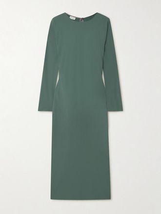 Dries Van Noten Robe Midi En Cr&ecirc;pe De Chine - Vert