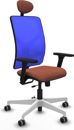 Piqueras y Crespo &Uuml;berwachungsstuhl mit 3D-Armen, h&ouml;henverstellbarer Lendenwirbelst&uuml;tze und festem Kopfteil, ausgestattet mit Syncro/Traslack und Schneideschaum, Blau/B