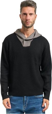 A|X Armani Exchange Homme, Sweatshirts et sweats à capuche, Noir, Taille: M Pull Noir à Côtes avec Capuche