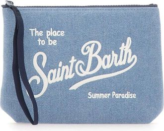 MC2 Saint Barth Femme, Sacs, Bleu, Taille: ONE Size Aline Denim Pouch