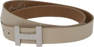 AnnaMatoni Élégante ceinture en cuir de vachette souple de 3 mm dépaisseur avec fermoir en métal tendance 3 cm de large, Cappucino 120, TW80 - Gesamtlänge 95cm